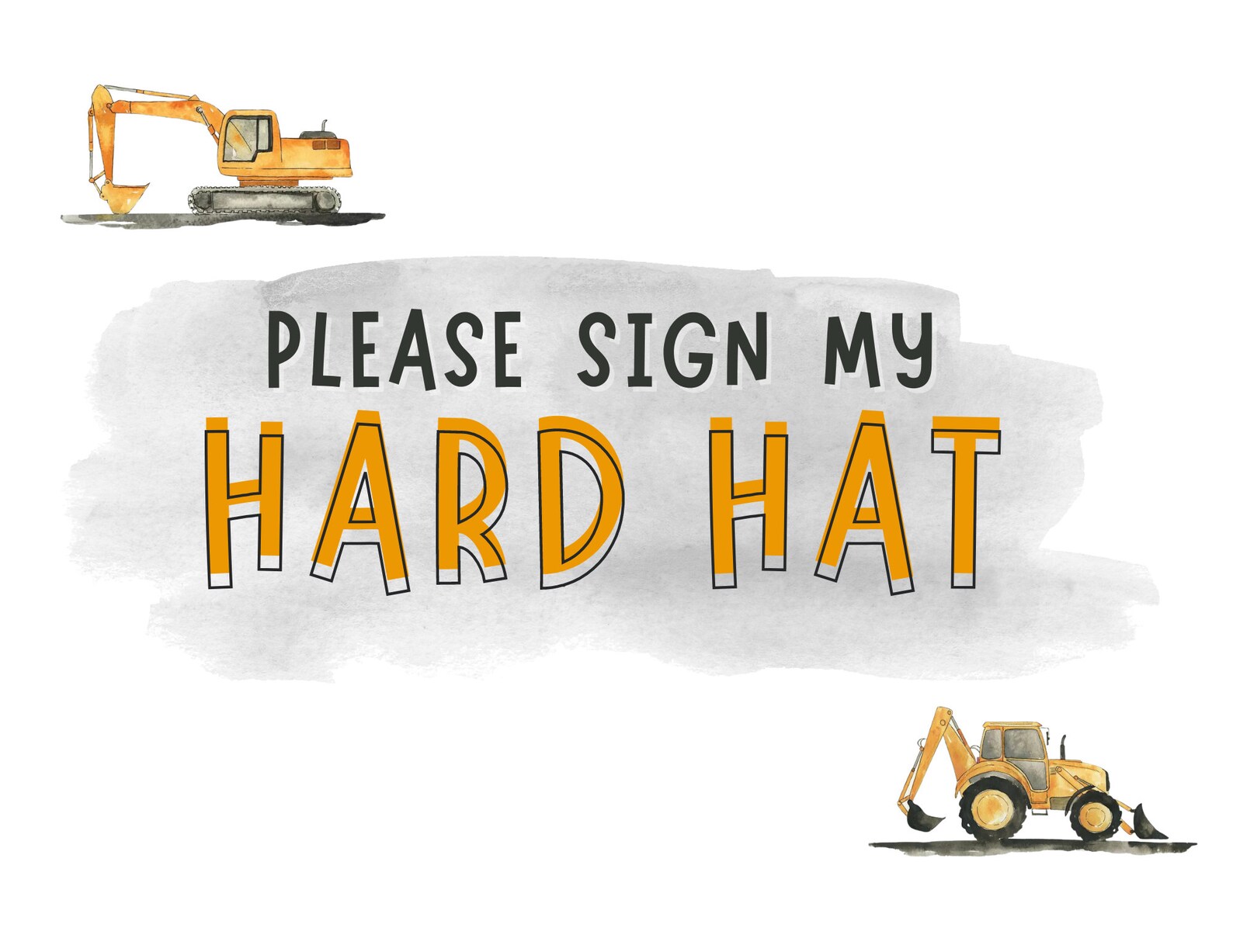 Construction Party Printable for Birthday Decorations Hard Hat Sign - Etsy