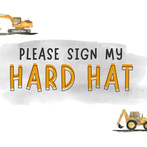 Construction Party Printable for Birthday Decorations Hard Hat Sign - Etsy
