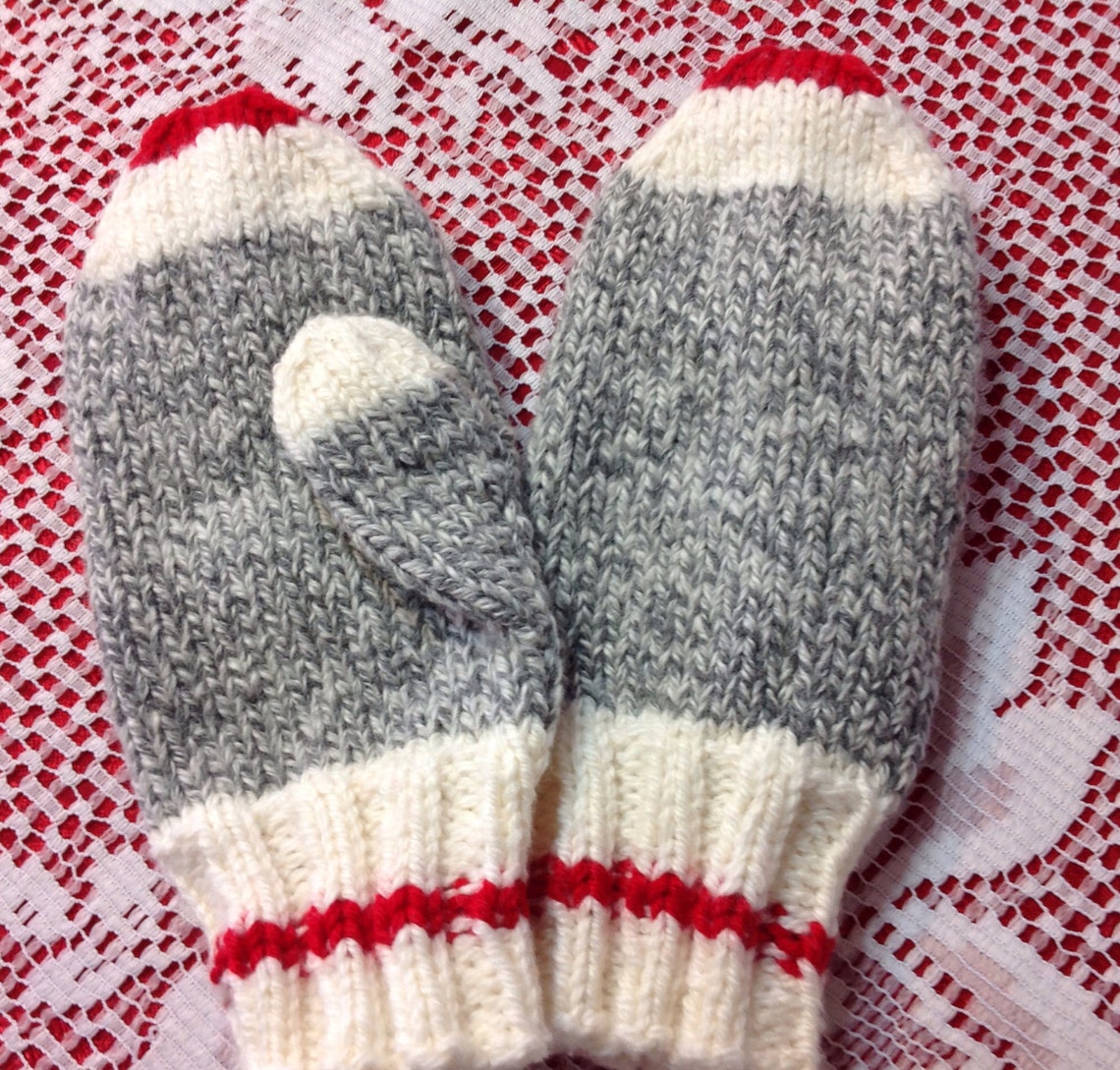 Sock Monkey Mittens - Etsy