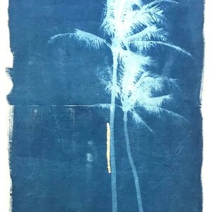 Original Cyanotype Palm Trees, Wall Hanging, Tapestry, Hawaii, Koloko ...