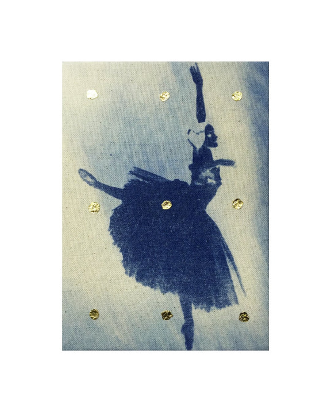 Dancer Print, Ballet Art, Blue Dancer, Cyanotype Print, Petite Blue ...