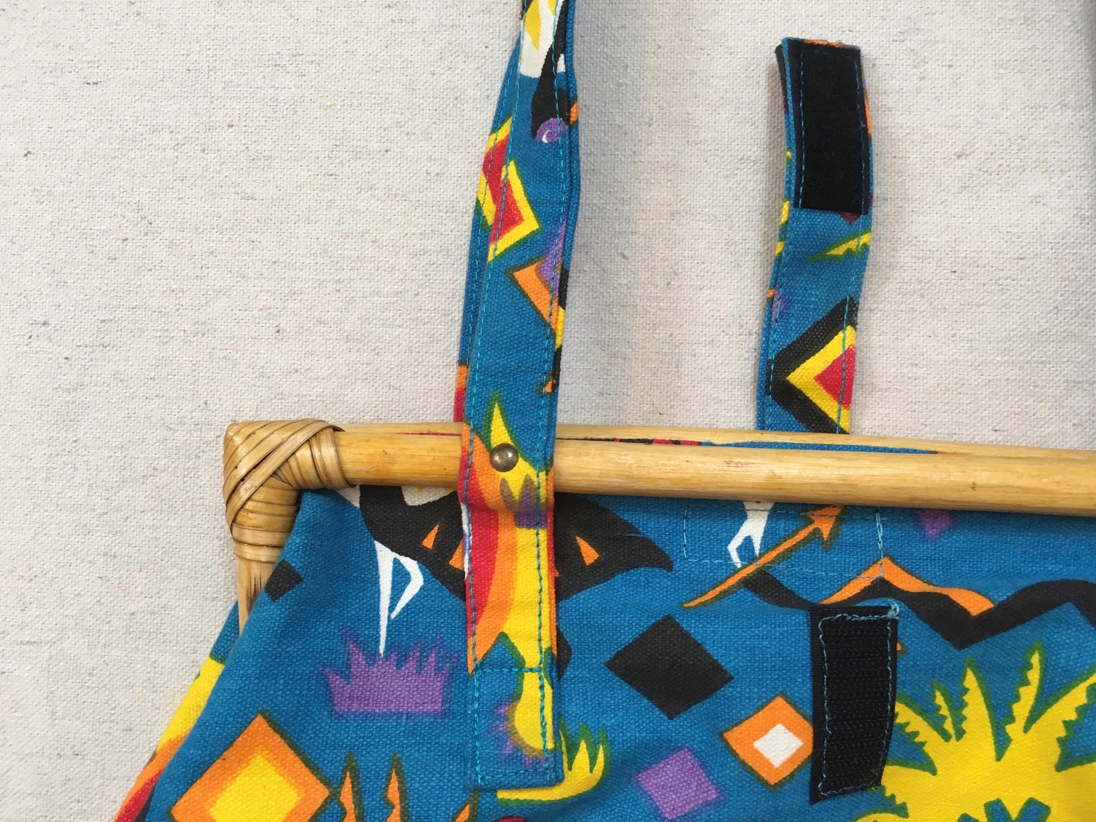 1990's Canvas Bamboo Hinge Frame Purse in Turquoise | Etsy