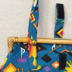 1990's Canvas Bamboo Hinge Frame Purse in Turquoise - Etsy