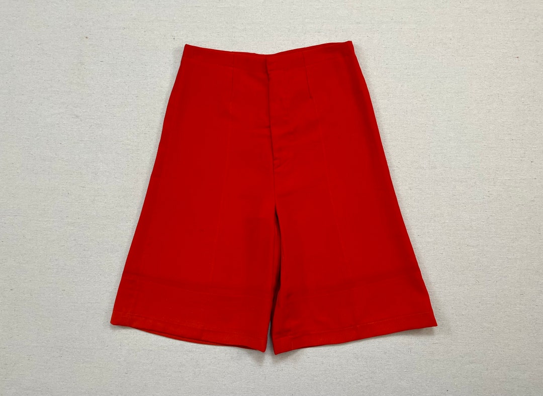 1960's, High Darted Waist, Flare Leg Shorts in Red - Etsy