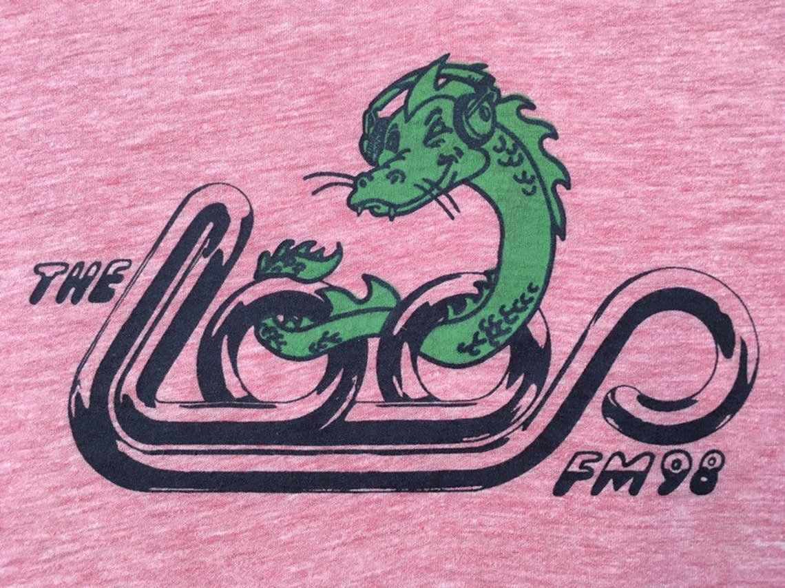 1970's the Loop FM 98 Ringer Tee in Heathered Red - Etsy