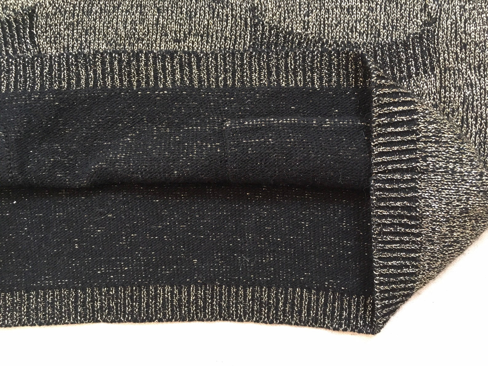 1980's lambswool blend black and metallic gold tunic | Etsy