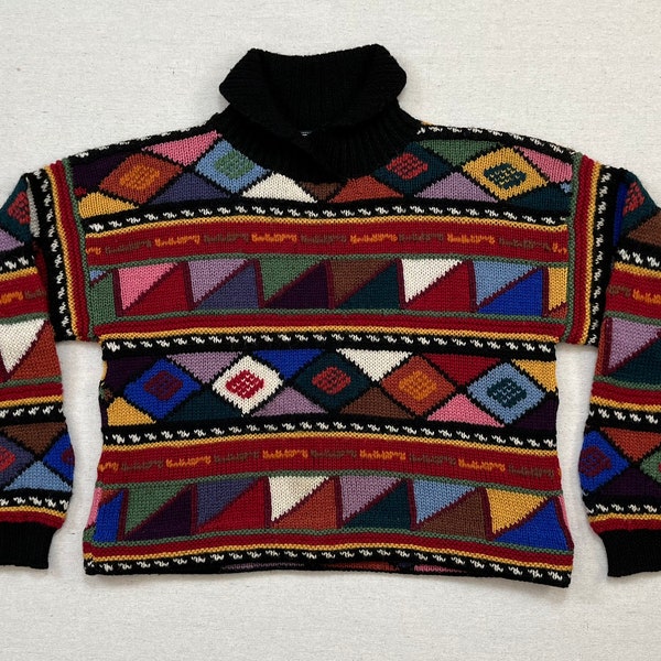90s Colorful Sweater - Etsy