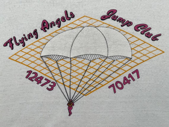1980's, semi-cropped "Flying Angels, Jump Club" parac… - Gem