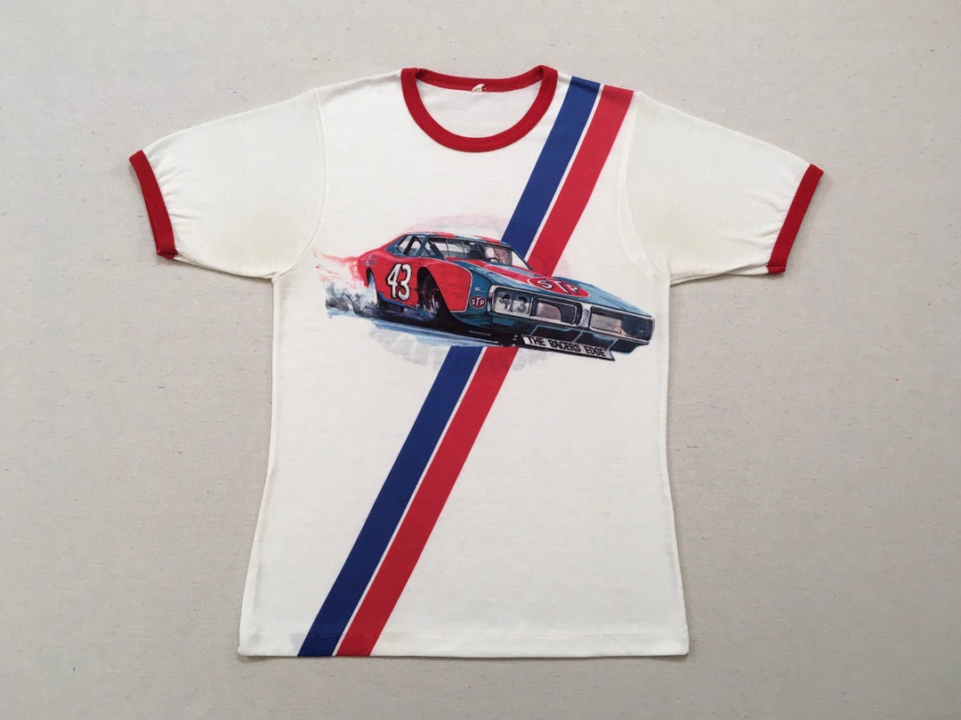 1970's, STP "the Racers Edge" Race Car, Ringer Tee, in White With Red ...