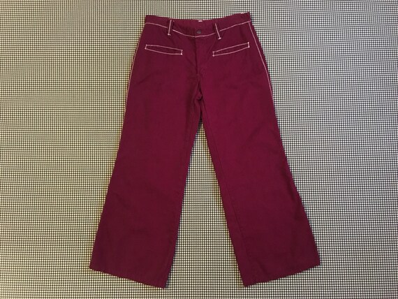 1970's, wide leg, Western style, pants, in burgundy, … - Gem