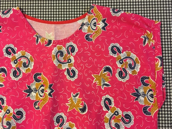 1990's, African print, banded bottom, sack dress, in … - Gem