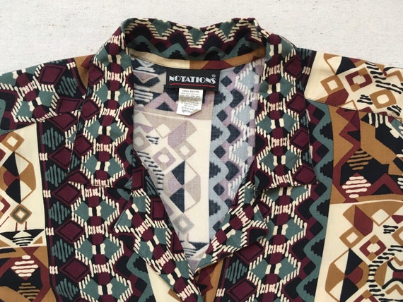 1980 S Rayon Button Up Collar Shirt In Earthy So Gem