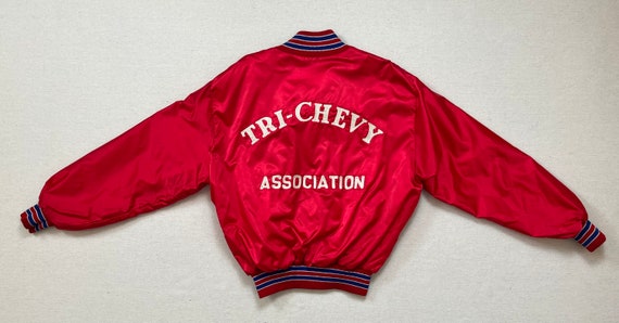 1980's, satin, chain stitch "Tri-Chevy Association" j… - Gem