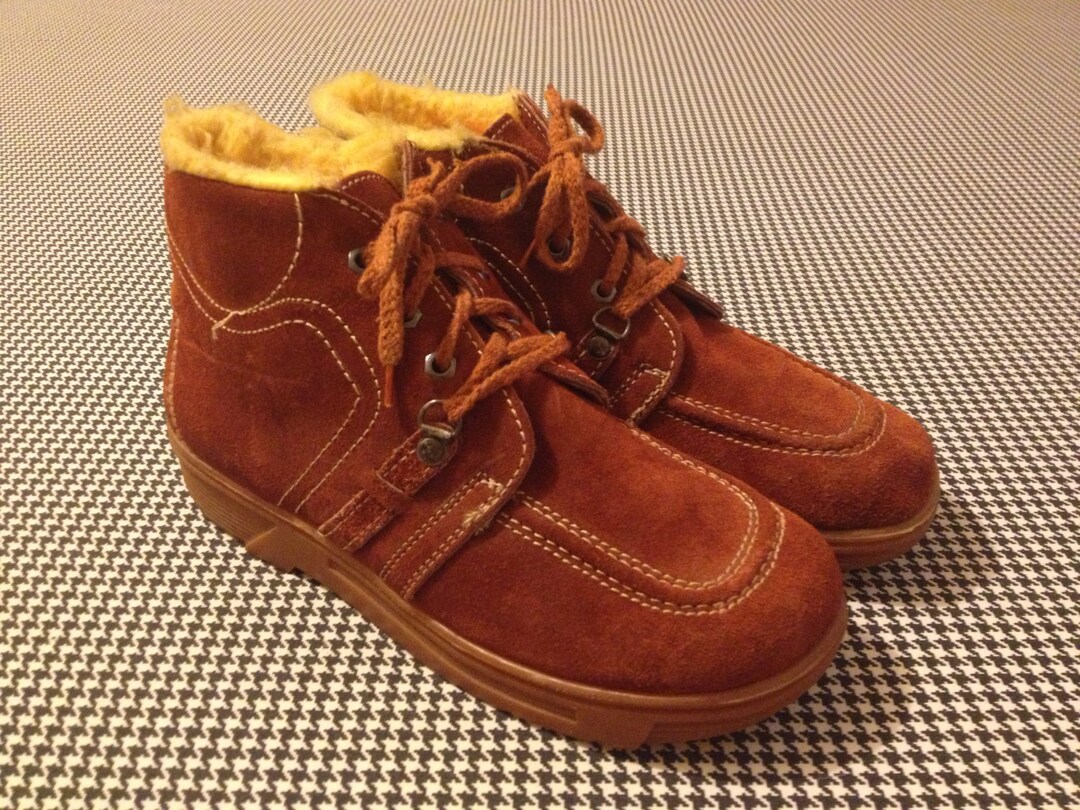 1970's, Fleece Lined, Buster Brown Style, Rust Suede Boots, by Trackers ...