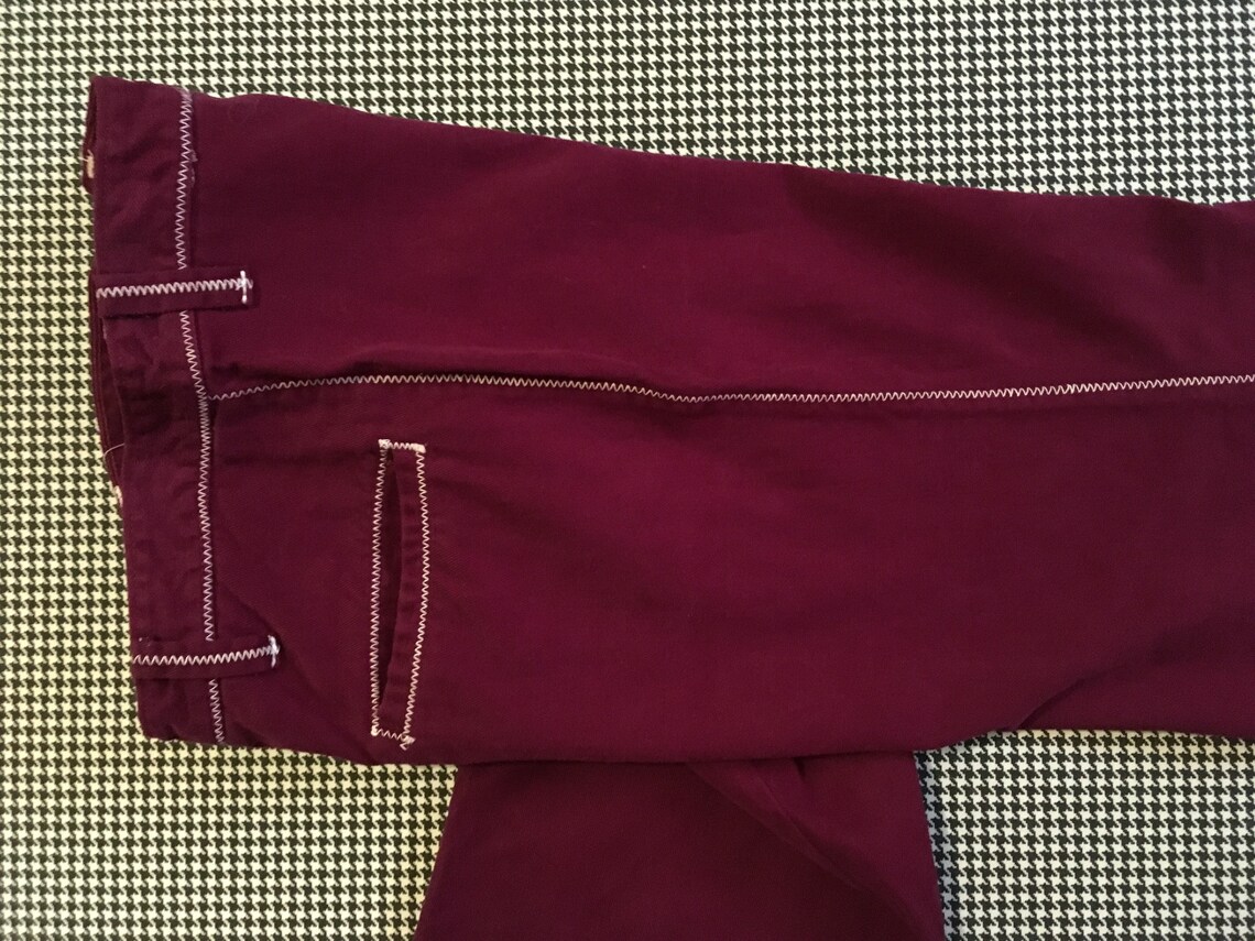 1970's Wide Leg Western Style Pants in Burgundy - Etsy