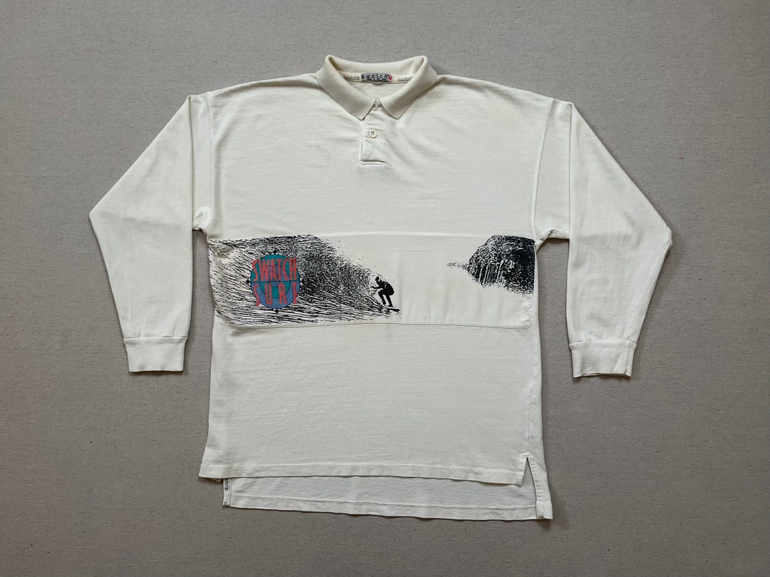 1980's, Cotton, "swatch Surf" Rugby Shirt in White by Swatch - Etsy