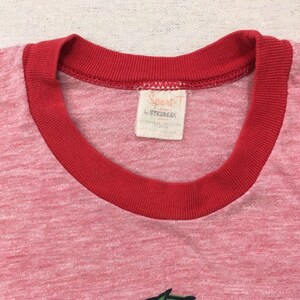 1970's, the Loop, FM 98, Ringer Tee, in Heathered Red, With Red Trim ...