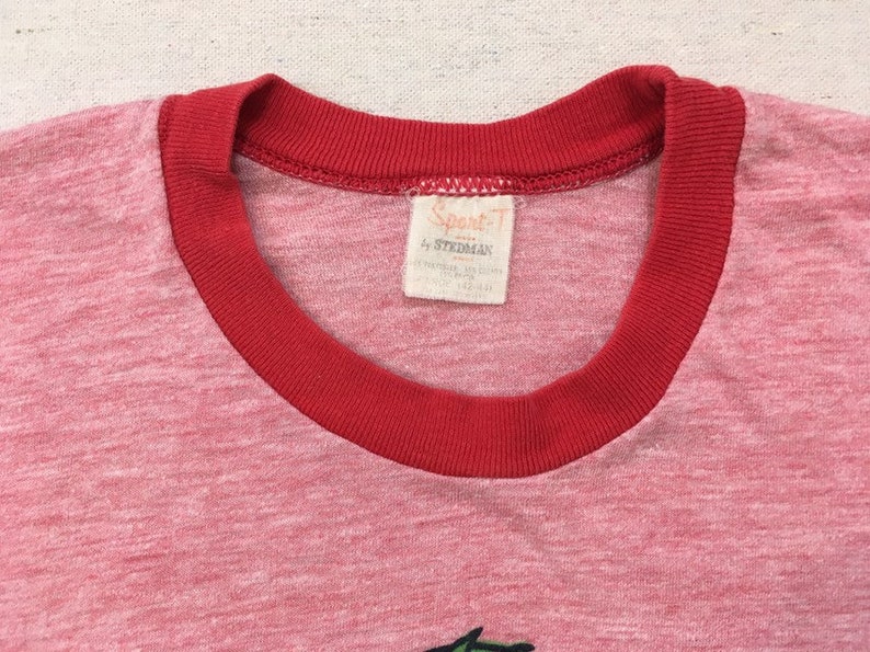 1970's the Loop FM 98 Ringer Tee in Heathered Red - Etsy