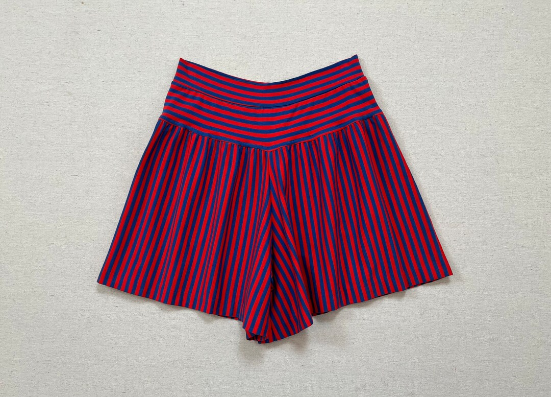 1980's Jersey Knit High Waist Flare Leg Dance Shorts - Etsy
