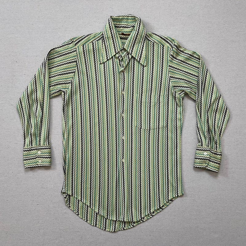 70s Big Collar Shirt - Etsy