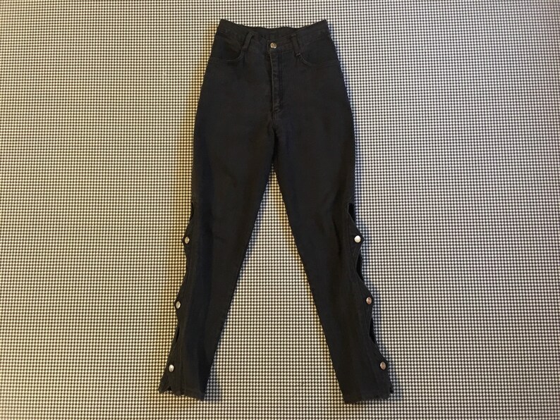 1990's high waist snap leg jeans with diamond | Etsy