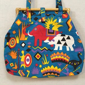 1990's Canvas Bamboo Hinge Frame Purse in Turquoise - Etsy