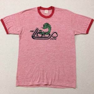 1970's, the Loop, FM 98, Ringer Tee, in Heathered Red, With Red Trim ...
