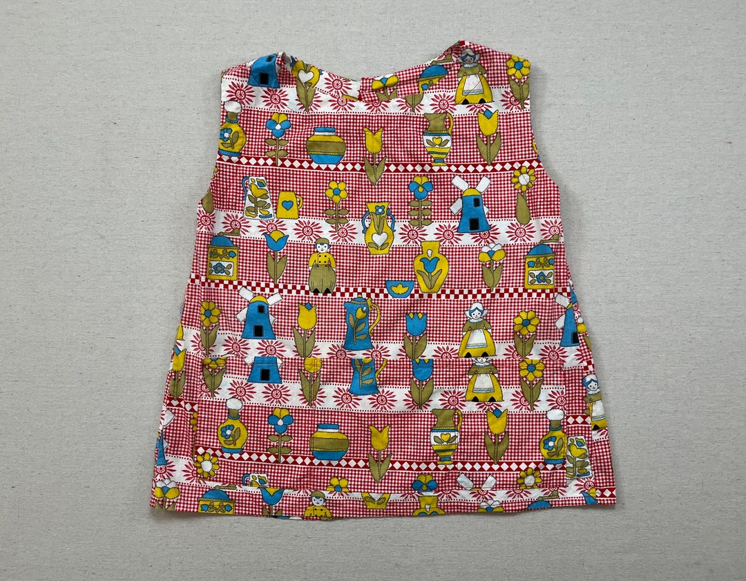 1970's, Pocket Smock in Cute, Gingham, Dutch Print - Etsy