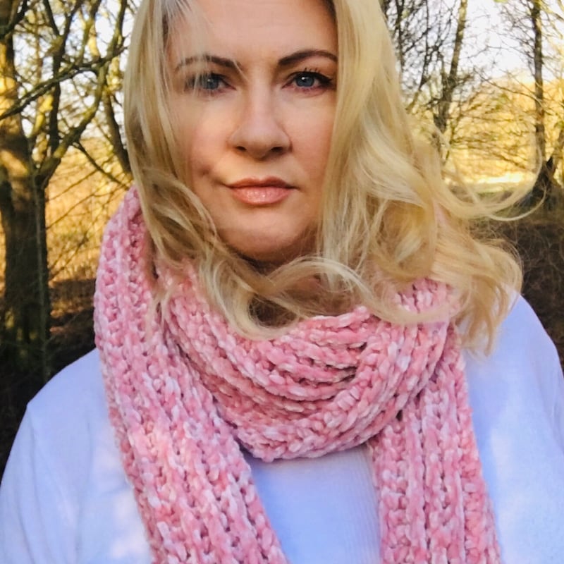 Crocheted Chenille Scarf - Etsy UK