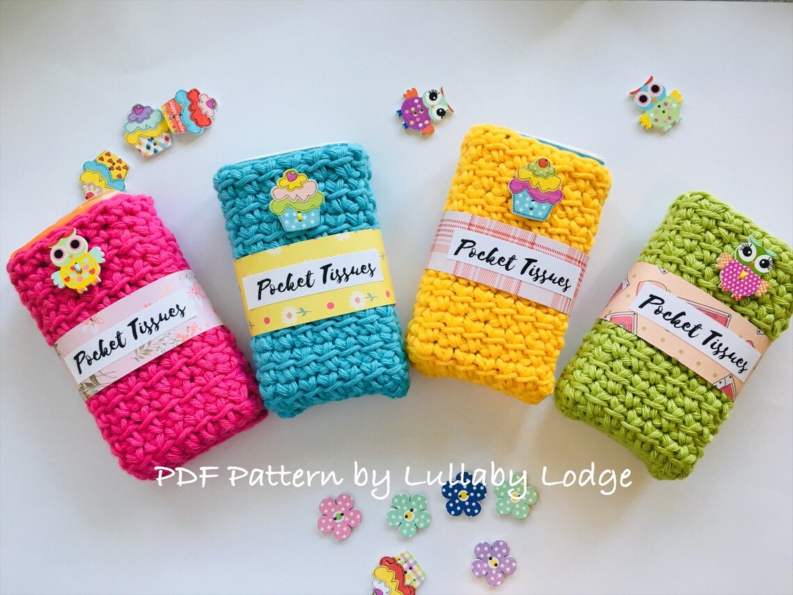 PDF PATTERN Pocket Tissue Cosy Make These Gorgeous Colourful | Etsy