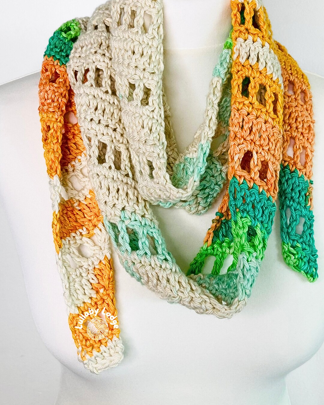 Summer Crochet Skinny Scarf Pattern, Lightweight and Airy Crochet ...