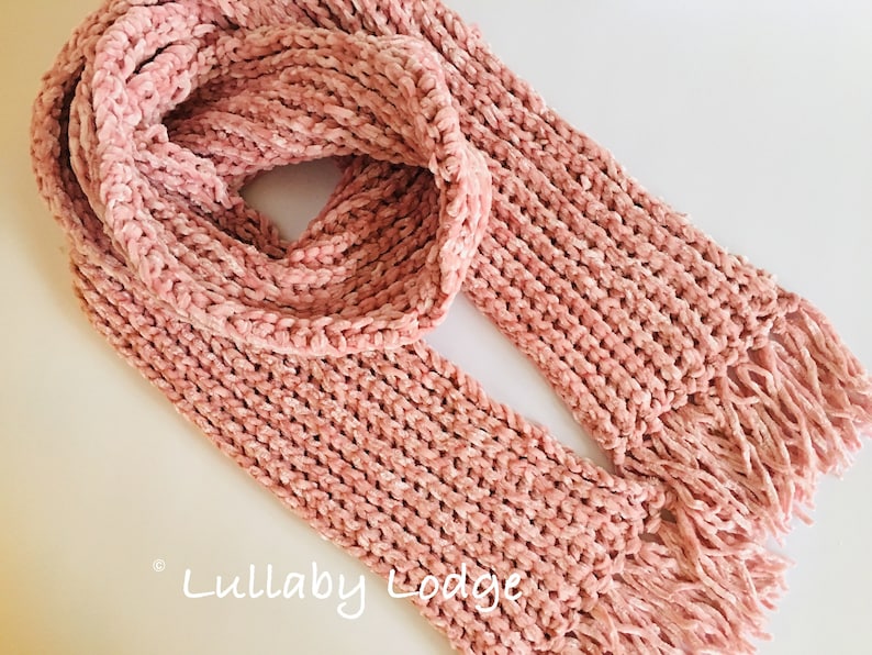 Crochet Velvet Scarf PDF PATTERN, Gorgeously Soft and Squishy Crochet ...