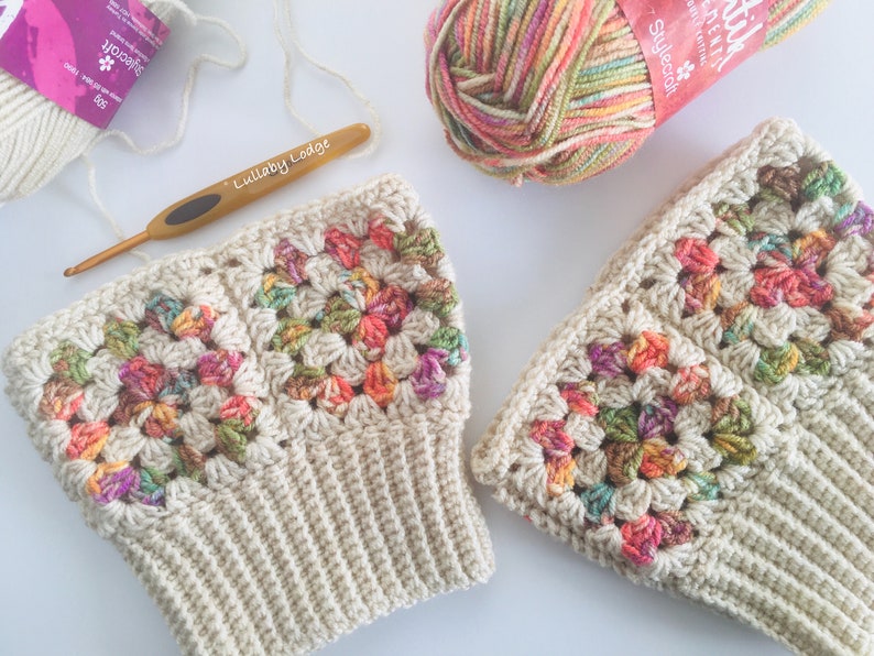 Crochet Boot Cuffs PDF PATTERN Quick & Easy Granny Square | Etsy