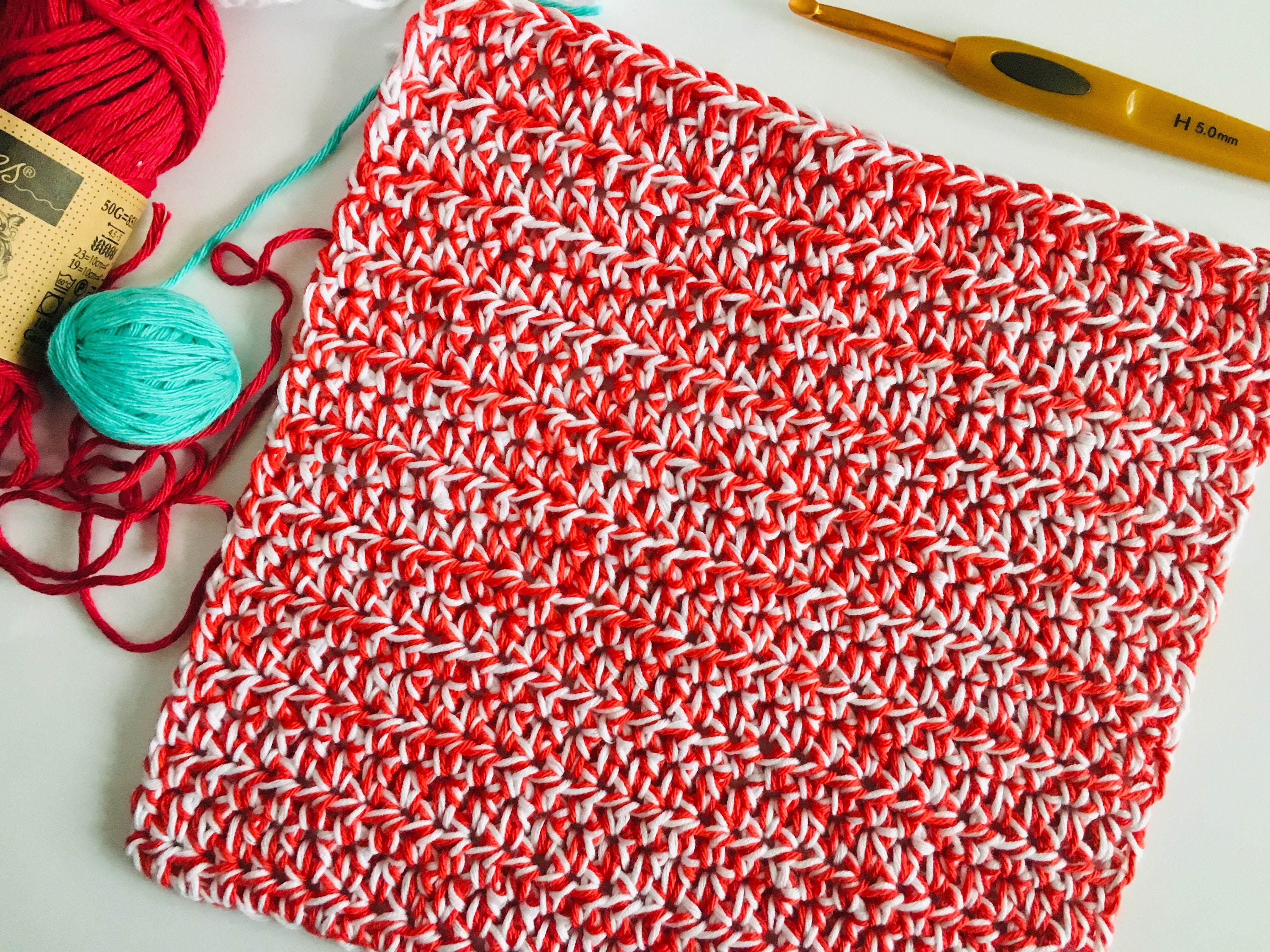 Dishcloth Pattern Bundle, Christmas Crochet Dishcloths, Candy Cane ...