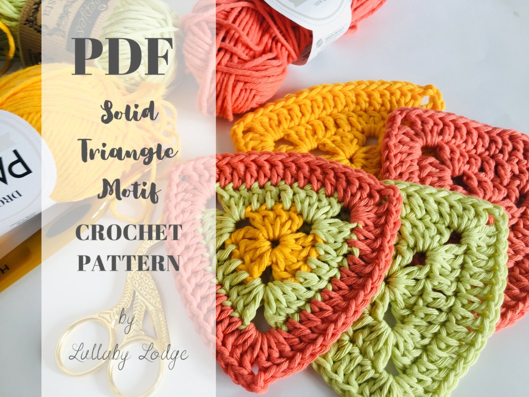 Crochet Solid Triangle Motif Pattern PDF Crochet Pattern With Round by ...