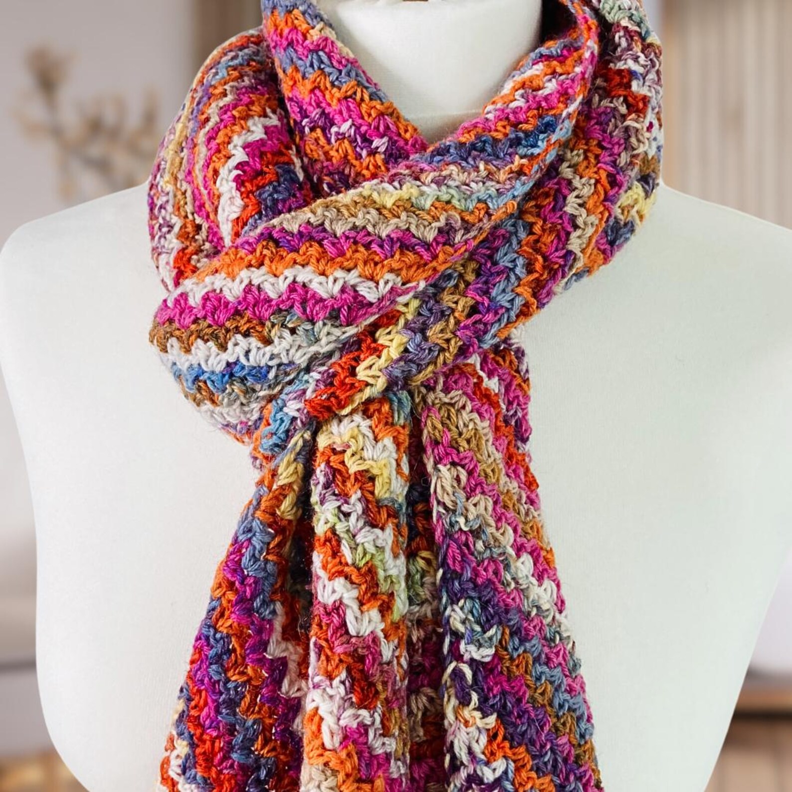 Ric Rac Crochet Scarf Pattern: Easy Zig Zag Design (PDF Pattern & Video ...