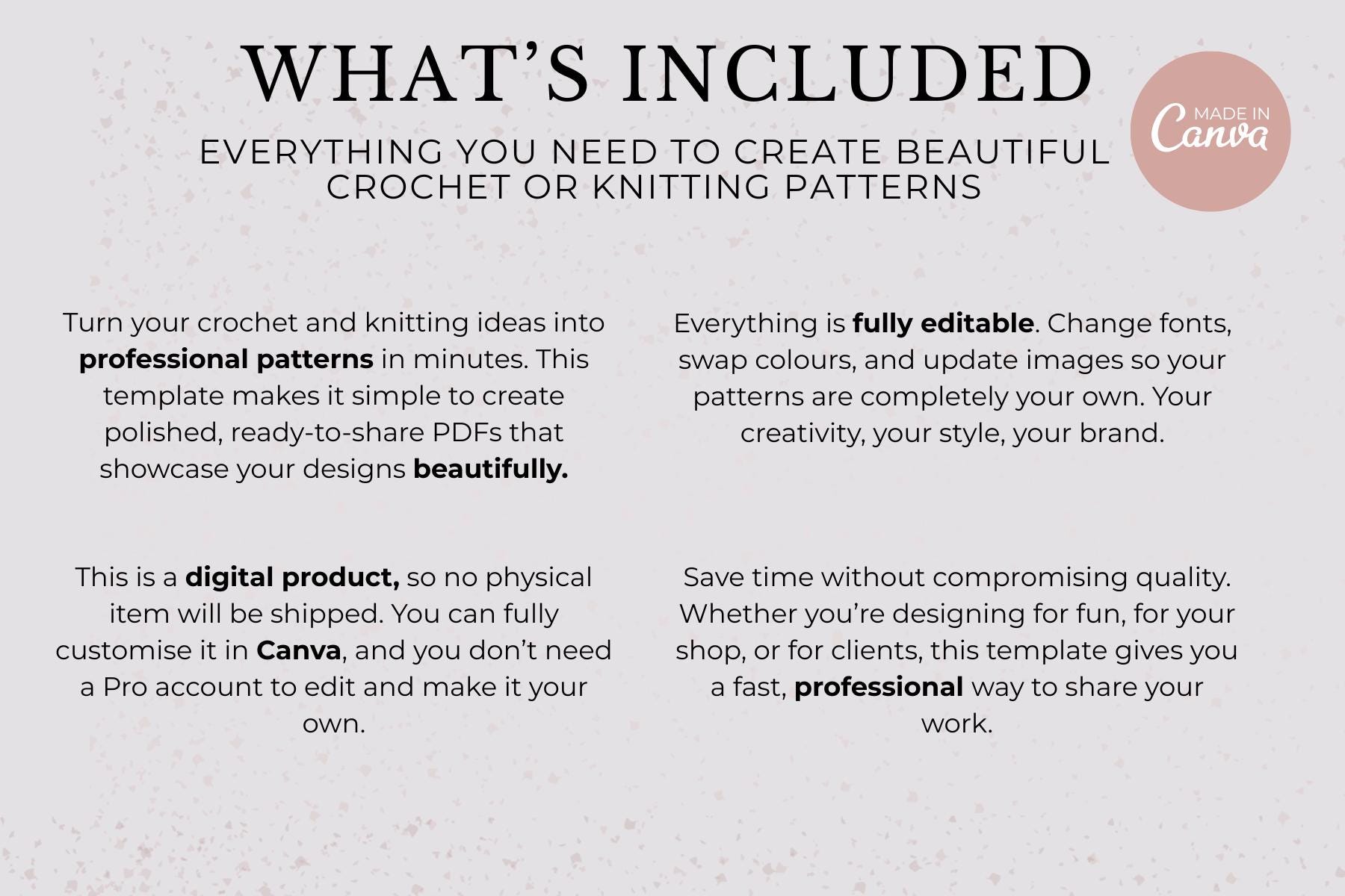 Crochet & Knitting Pattern Template - Create Beautiful Professional ...