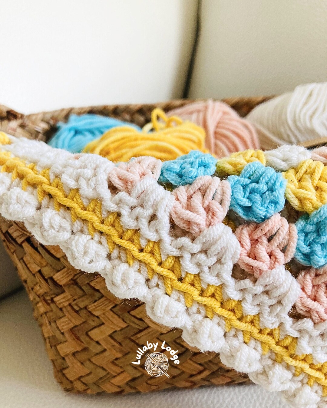 Crochet Bobble Border Pattern With Video Tutorial, Easy Edging, Add to ...