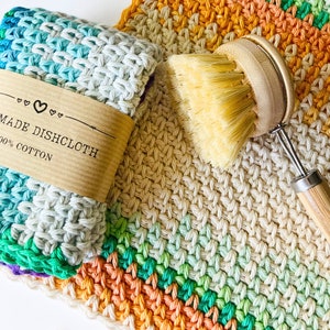 Linen Stitch Dishcloth Pattern & Stitch Tutorial With Video, Digital ...