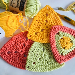 Crochet Solid Triangle Motif Pattern - PDF Crochet Pattern With Round ...