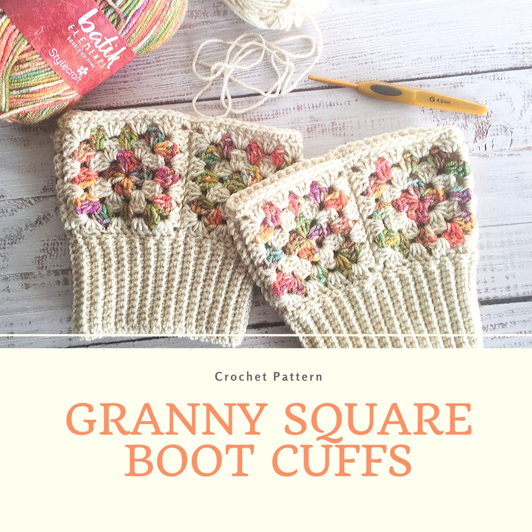 Crochet Boot Cuffs PDF PATTERN, Quick & Easy Granny Square Boot Topper ...