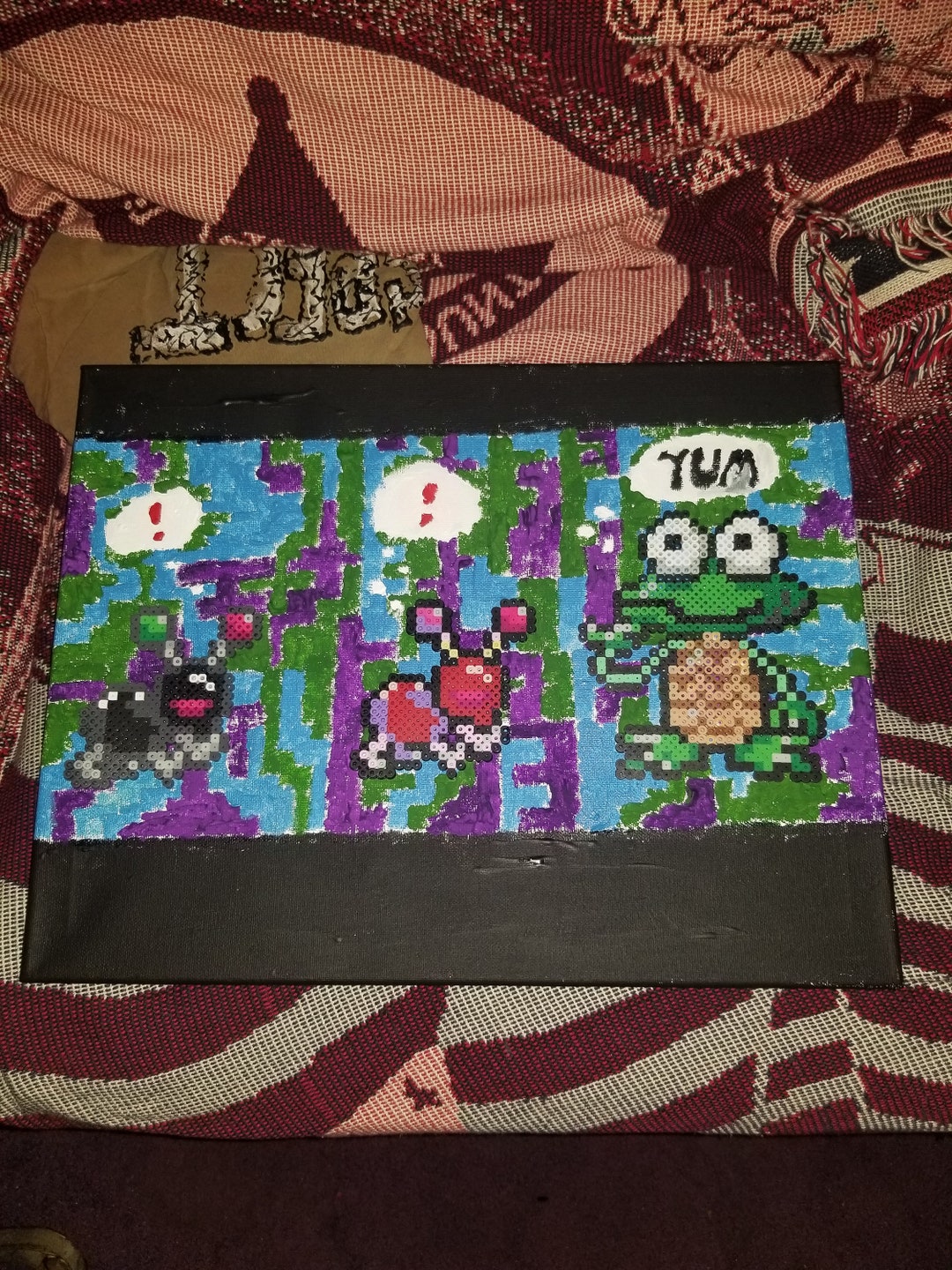 Earthbound Armored Frog and Antoids Canvased Perler Sprite - Etsy