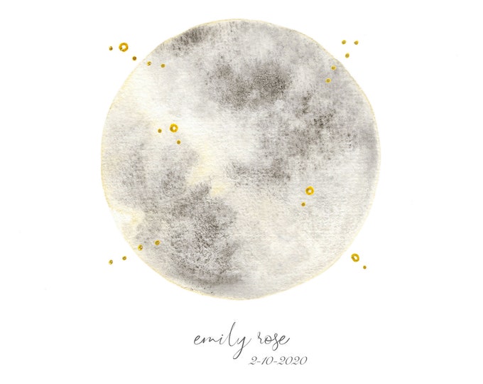 Personalize Full Moon Print - Custom Birth Month Print - Moon ...