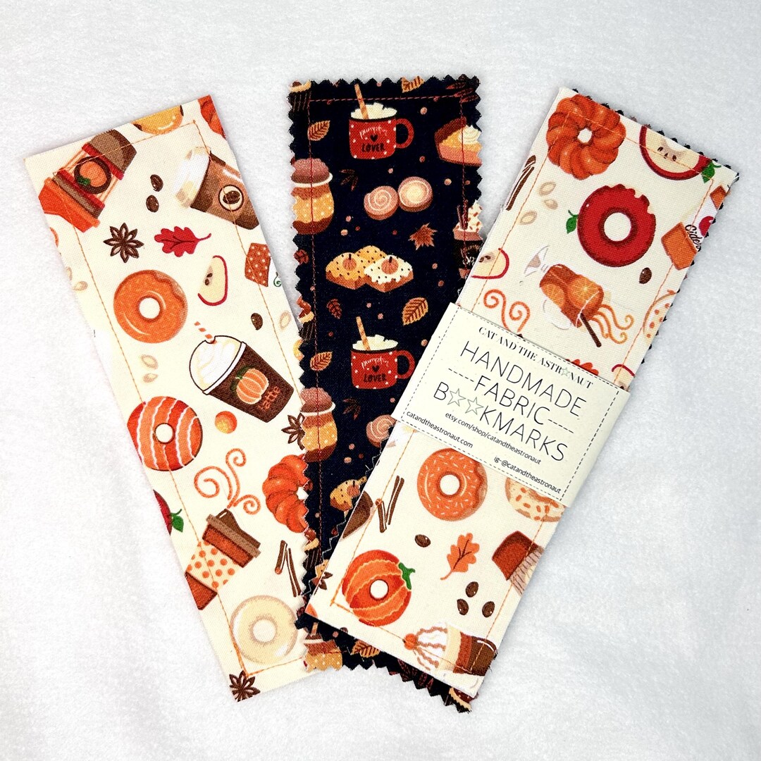 Two Cottage Core Handmade Fabric Bookmarks Double-sided - Etsy