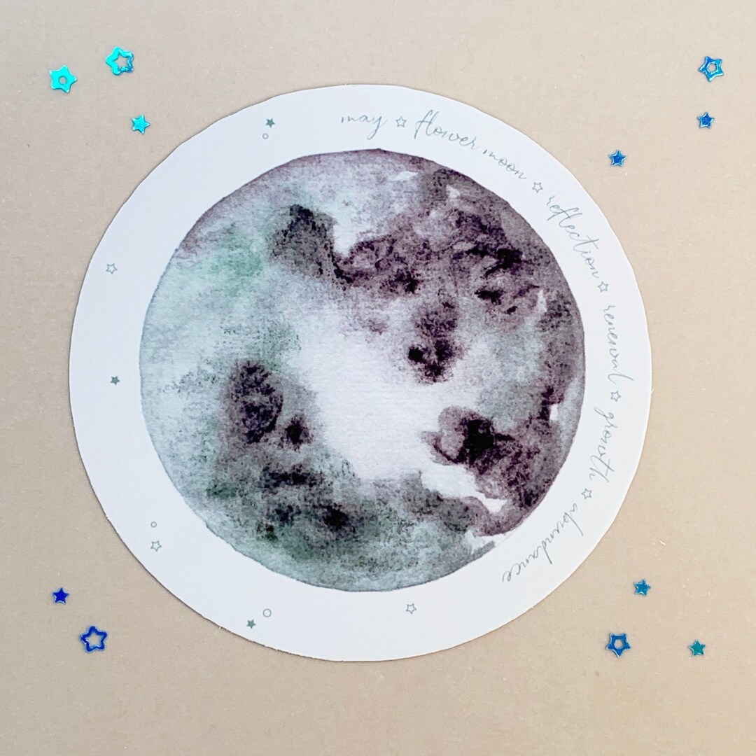 May Full Moon Vinyl Sticker May Sticker May Moon Sticker Waterproof ...