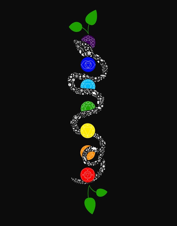 Kundalini Chakra Snake Print Chakra Print Yoga Print | Etsy