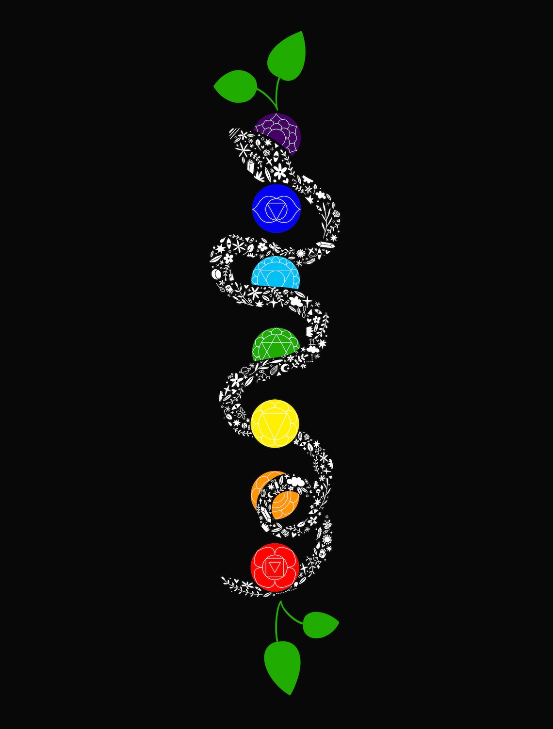 Kundalini Chakra Snake Print Chakra Print Yoga Print | Etsy