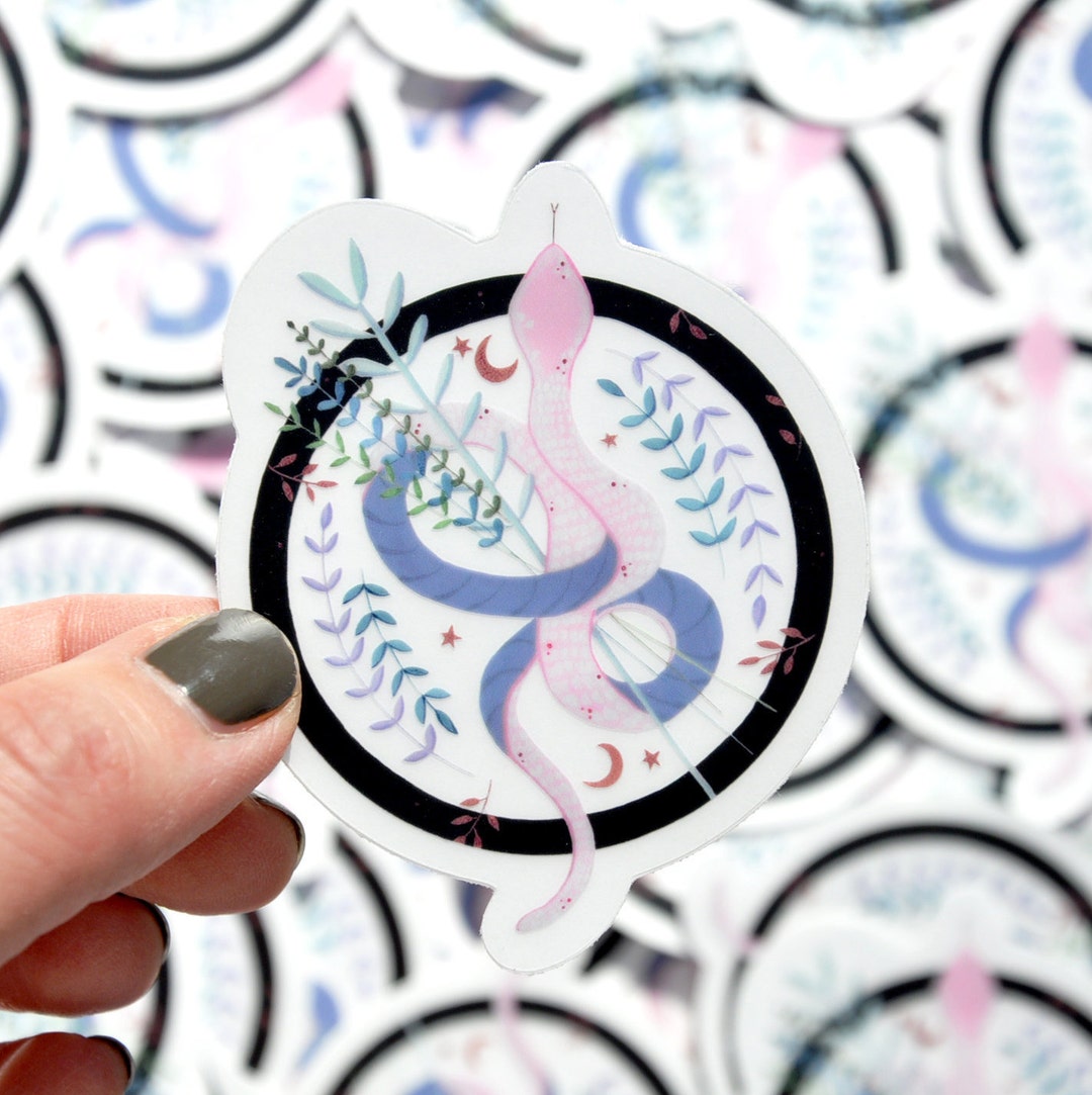 Snake Clear Vinyl Sticker - Snake and Plant Sticker - Waterproof ...