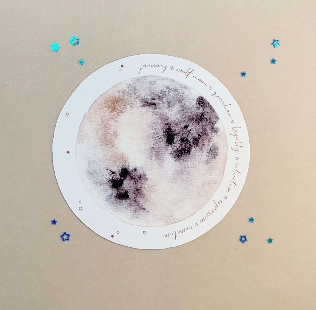 January Full Moon Vinyl Sticker January Sticker January Moon Sticker ...