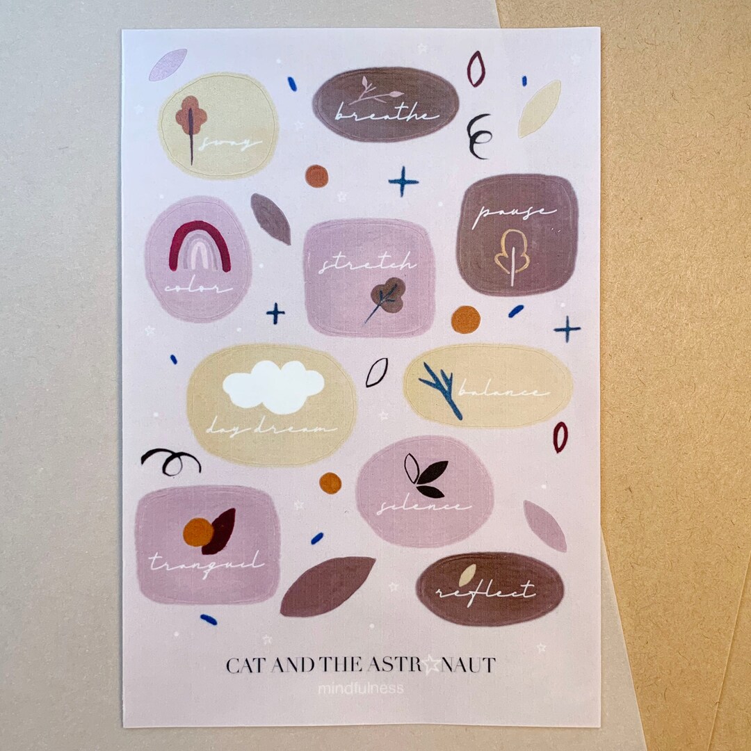 Matte Translucent Mindfulness Stickers - Zen Stickers - Earth Color ...